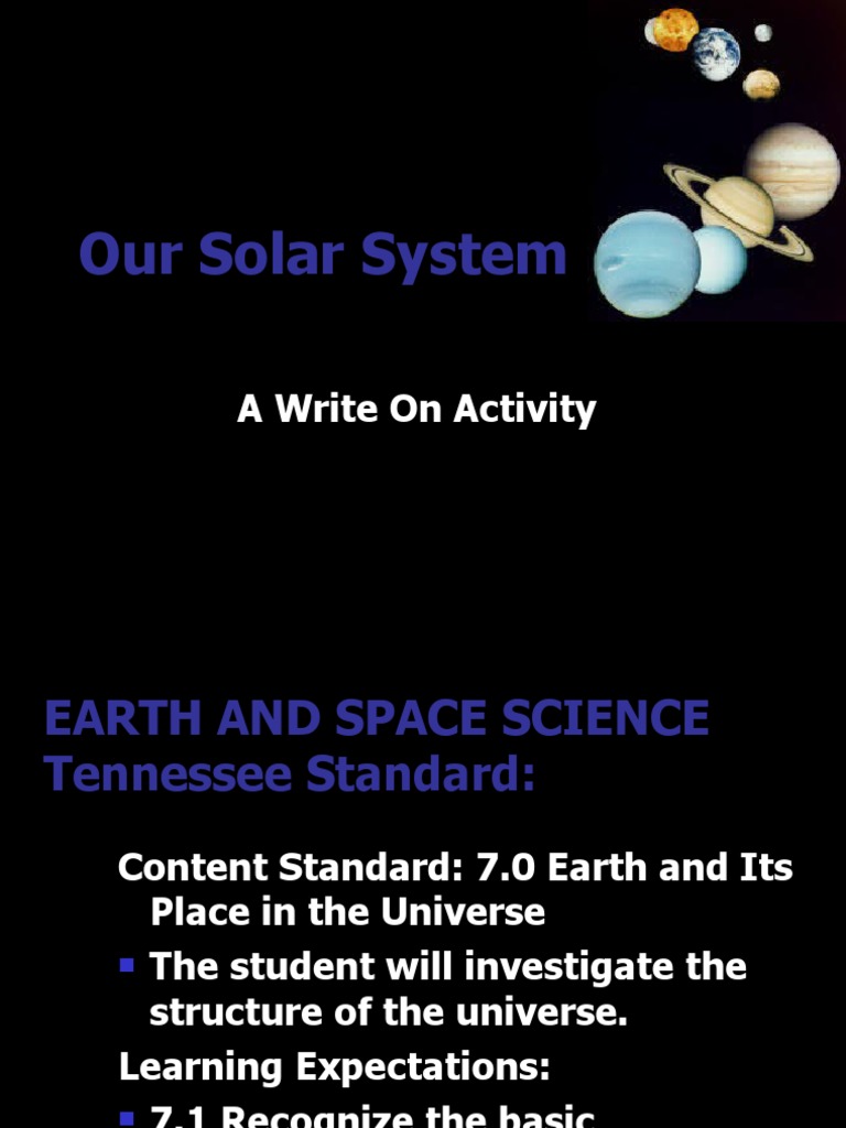 Our Solar System: A Write On Activity | PDF | Solar System | Planets