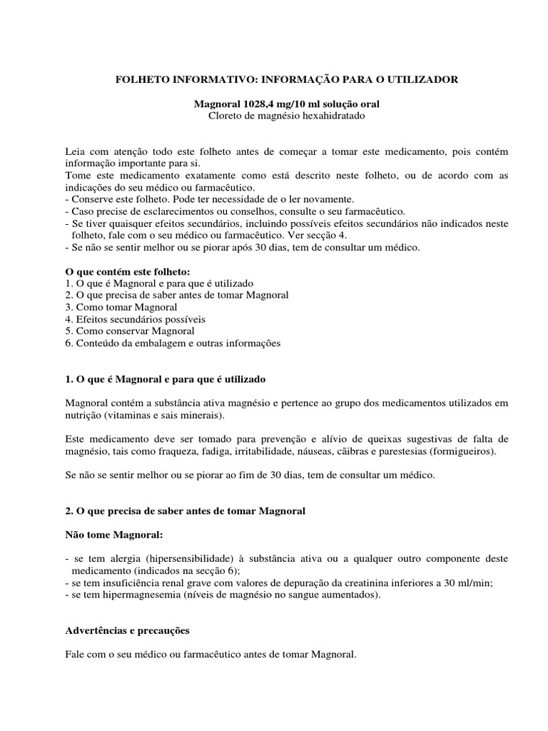 Guia de Uso do Magnoral | PDF | Gravidez | Amamentação