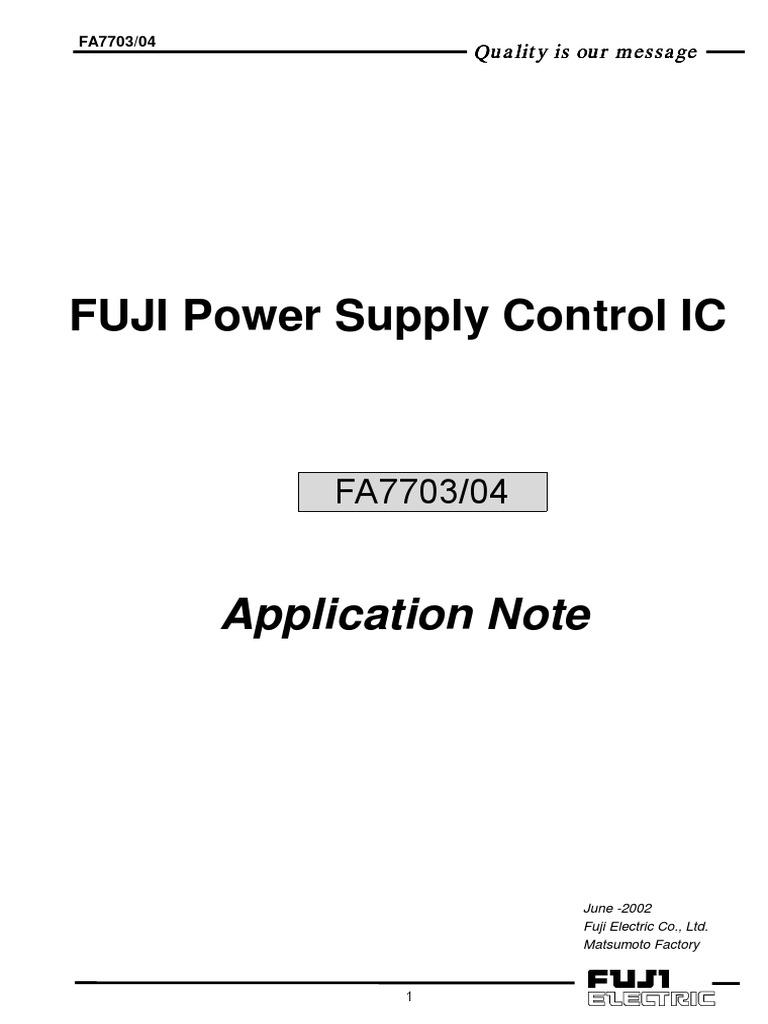 FUJI Power Supply Control IC: Application Note | PDF | Amplifier | Cmos
