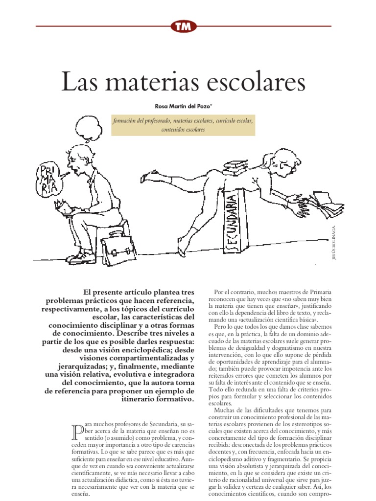 Las Materias Escolares | PDF