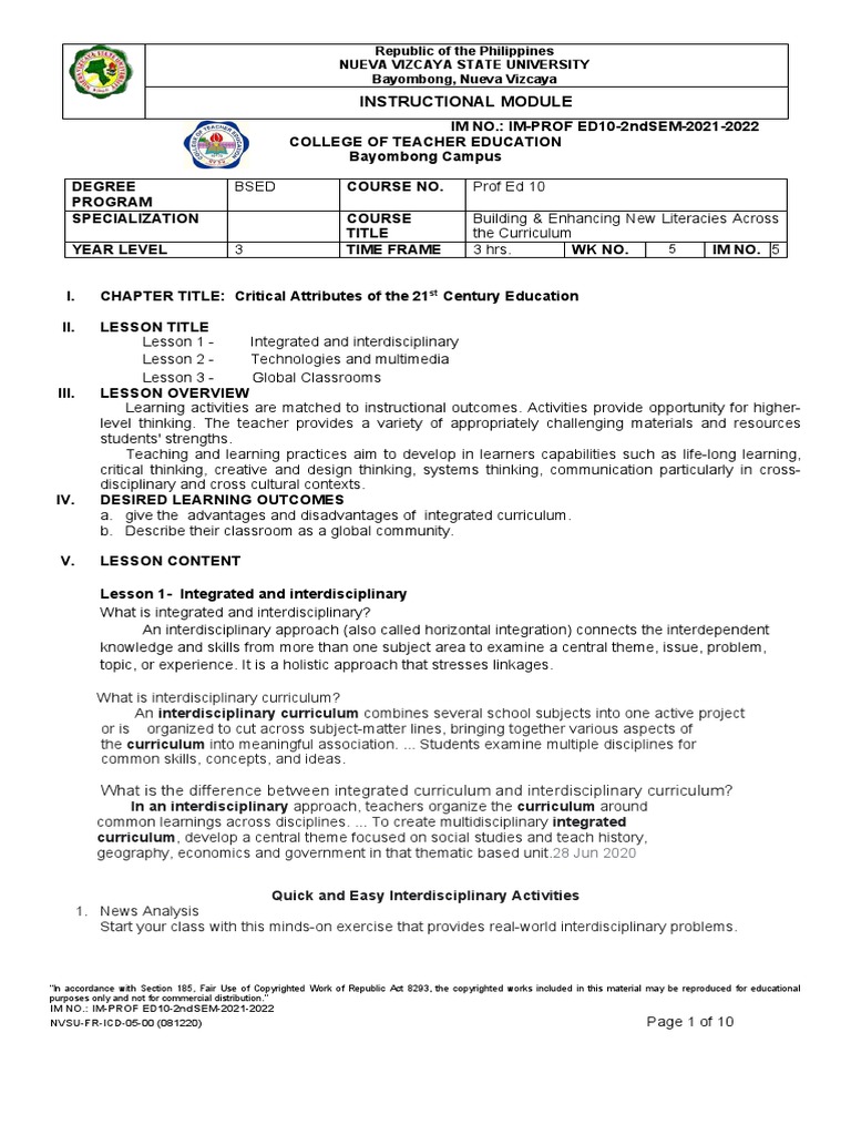 Instructional Module: What Is The Difference Between Integrated ...