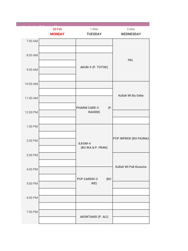 Jadwal M4 | PDF