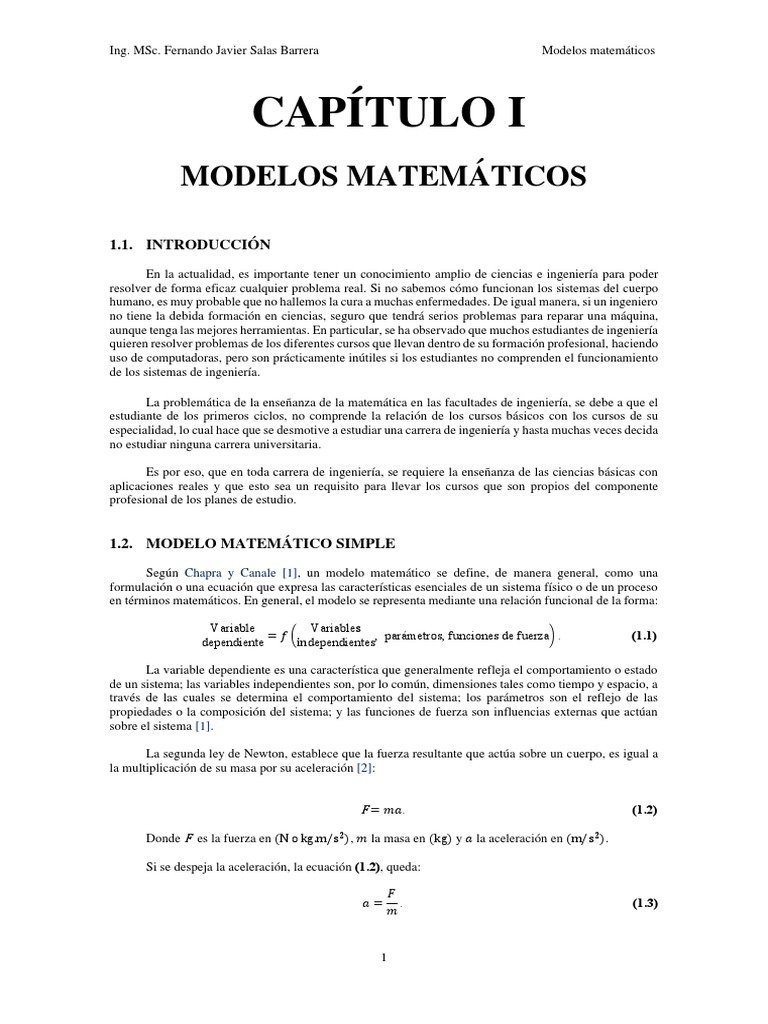 Tema 1. Modelos Matemáticos | PDF | Ecuaciones | Ingeniería