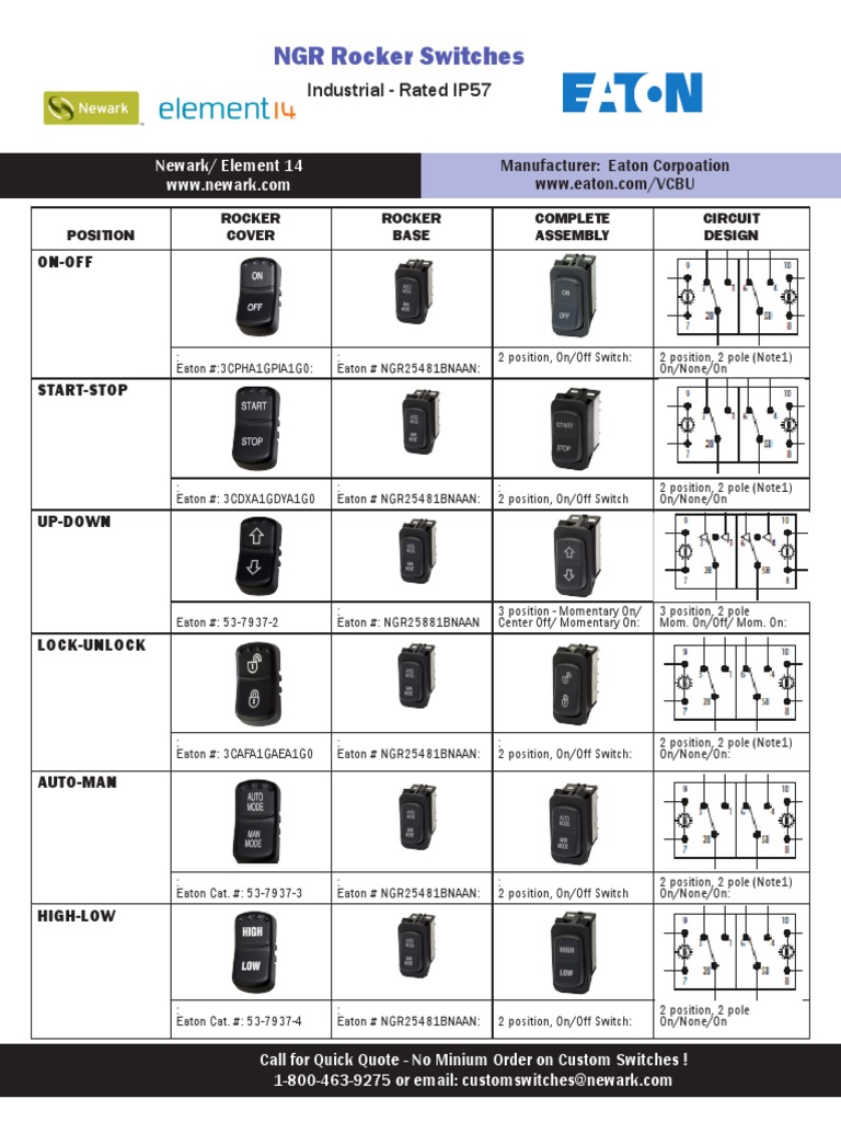 NGR Rocker Switches: Industrial - Rated IP57 | PDF | Switch ...