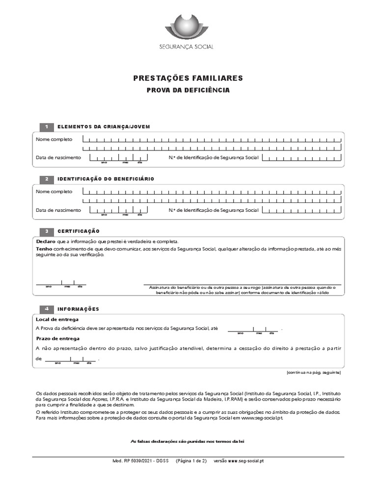 RP 5039 DGSS | PDF | Deficiência | Bem-estar social