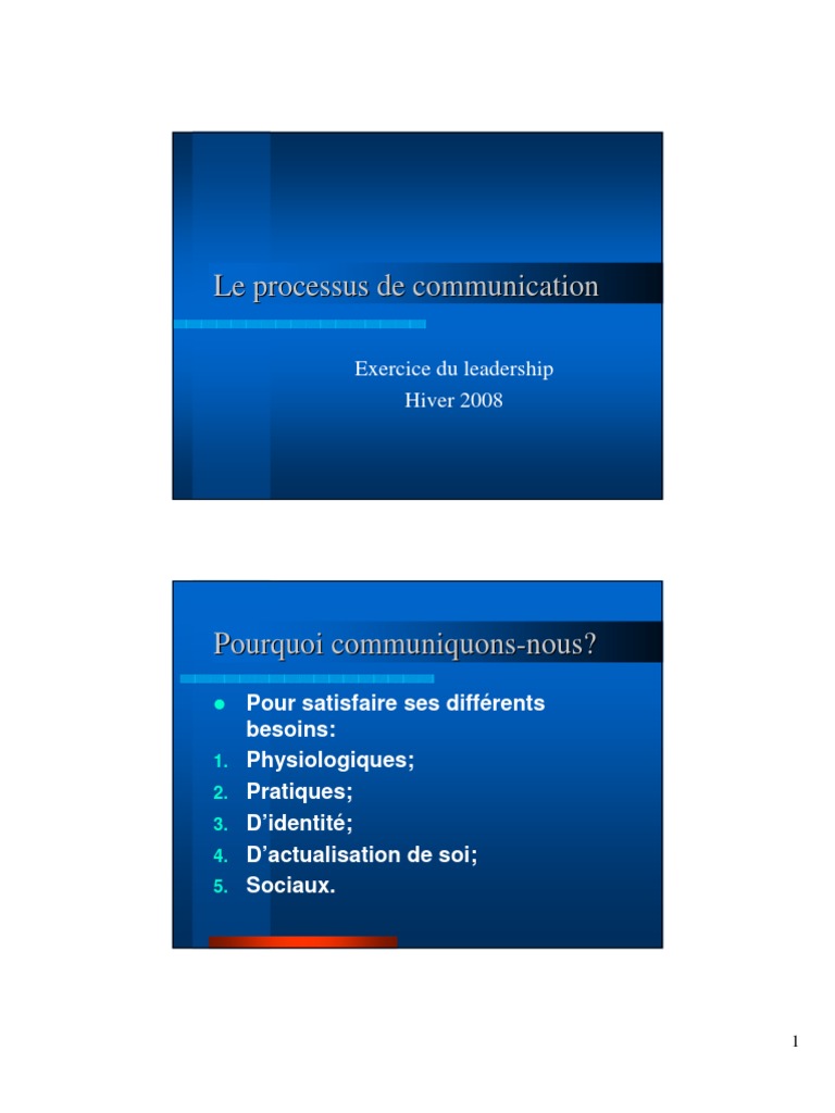 Les éléments du processus de communication | PDF | la communication ...