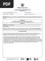 RPMS SY 2021-2022 Teacher Reflection Form (TRF) Teacher I-Iii | PDF ...