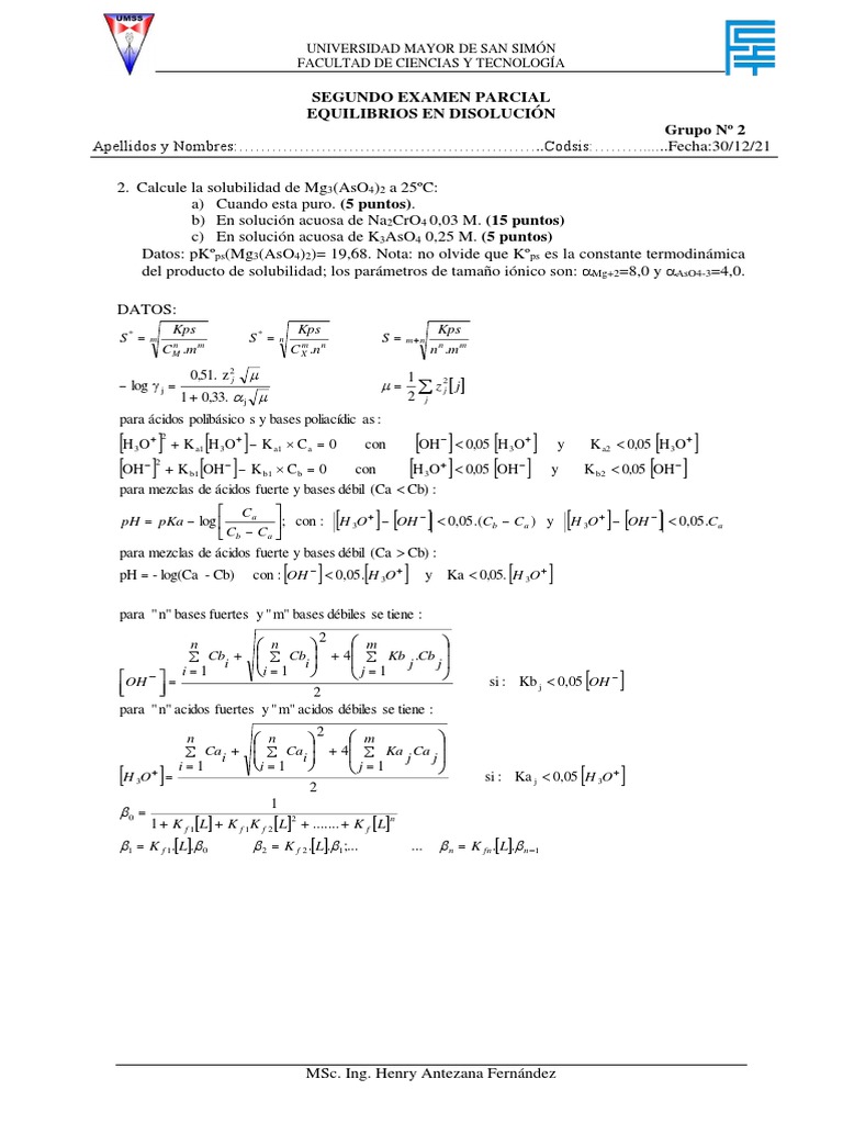 Segundo Parcialequilibrios II-2021 p2 | PDF | Física Aplicada e ...