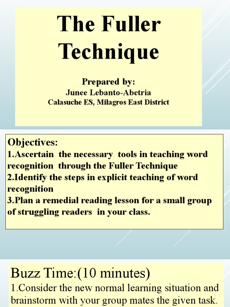 The Fuller Technique (2) - JLA | PDF | Consonant | Learning