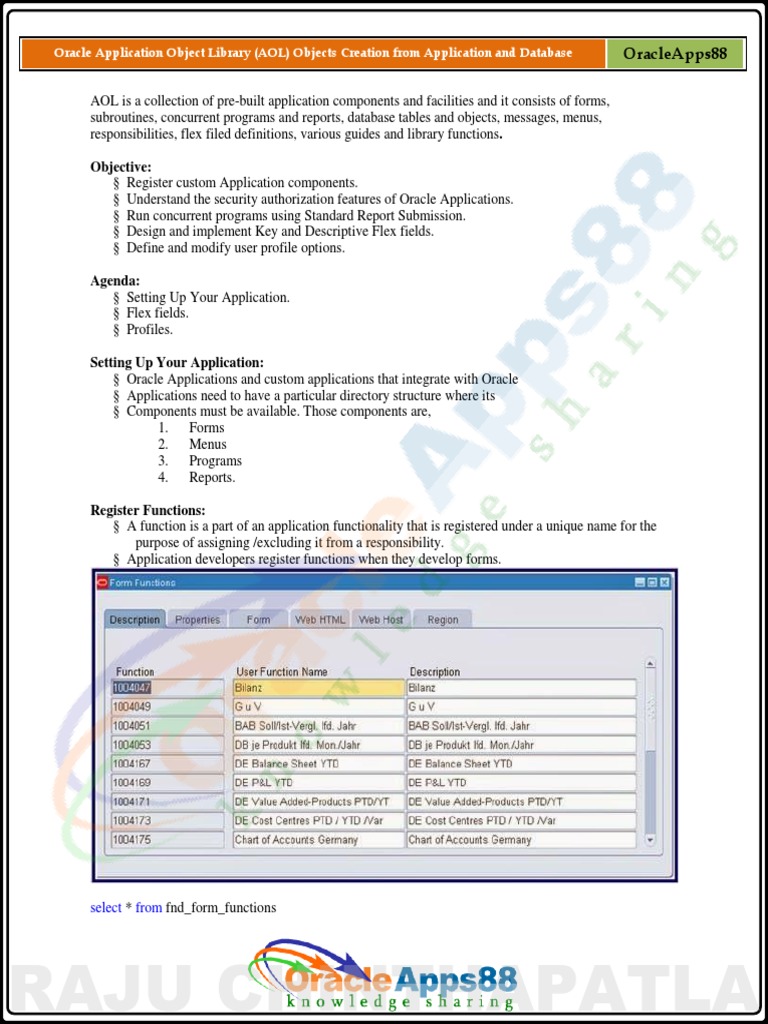 03 - AOL - Oracle Application Object Library (AOL) Training Manual | PDF | Menu (Computing ...