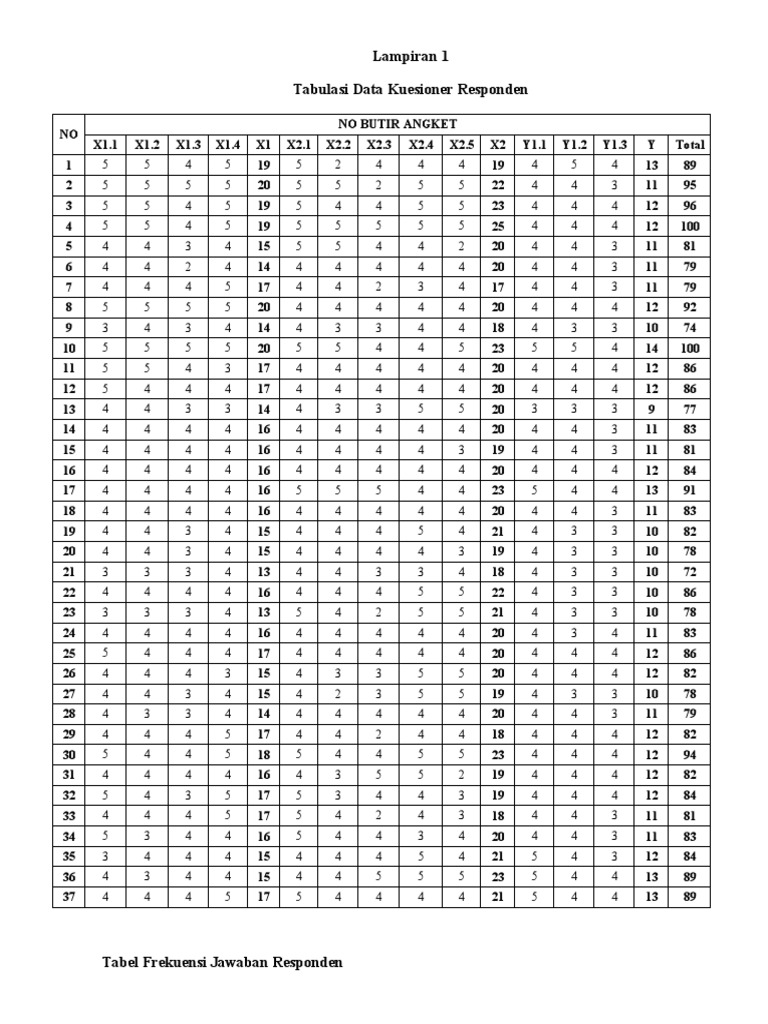 Tabulasi Data Kuesioner Responden Dan Input SPSS - 19.05.52.0101 - SITI CHOLIFAH | PDF | Errors ...