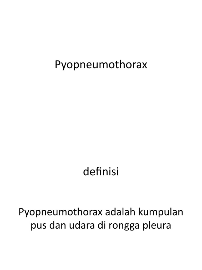 Tatalaksana Pyopneumothorax dan Diagnosa | PDF