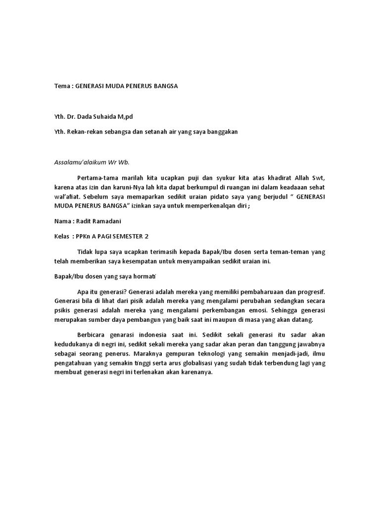 Pidato Radit | PDF | Ilmu Sosial | Pengembangan Diri