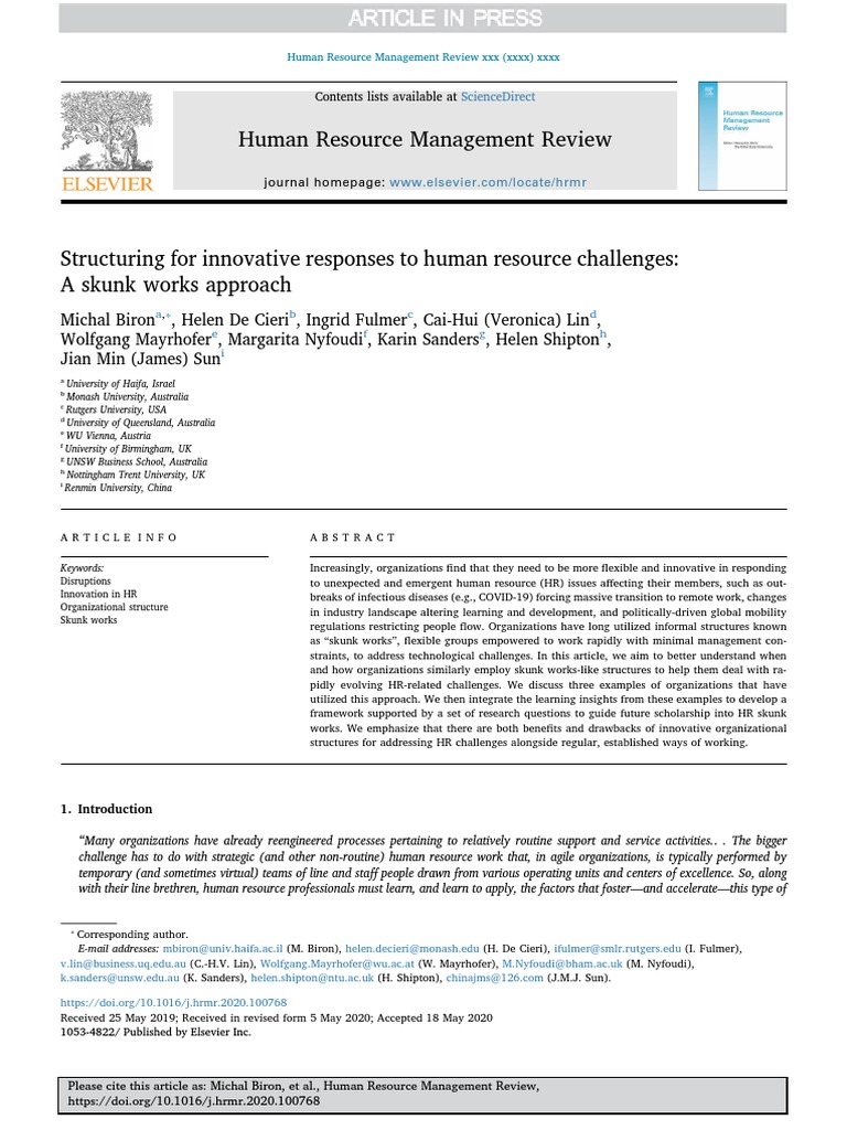 Human Resource Management Review | Download Free PDF | Human Resource ...