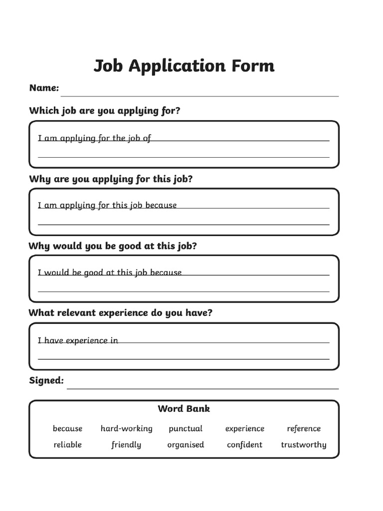 Castle Job Application Form | PDF