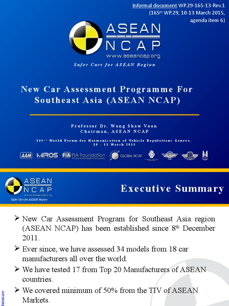 New Car Assessment Programme For Southeast Asia (ASEAN NCAP) | PDF ...