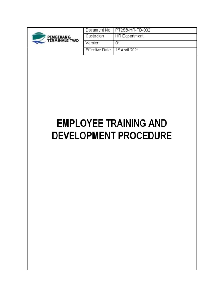 PT2SB-HR-TD-002 Employee Training and Development Policy | PDF | Per ...