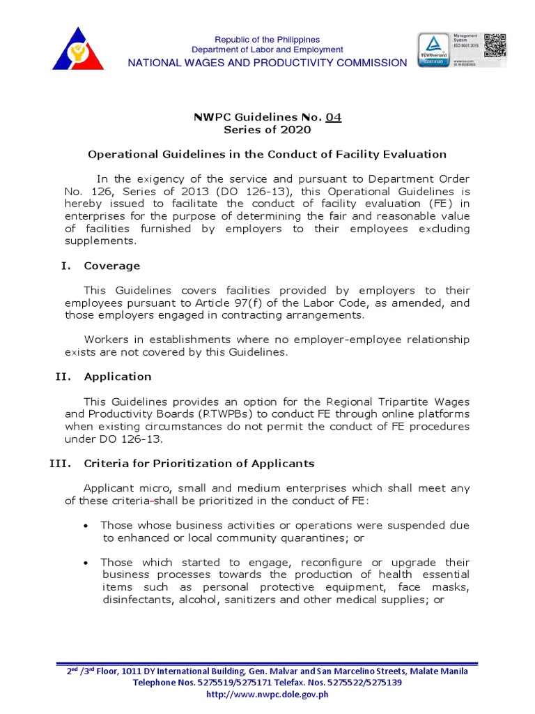 NWPC Guidelines No. 04 Series of 2020 Re Operational Guidelines in The ...
