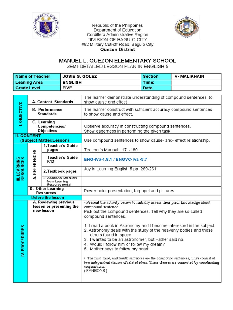 Cot3 Observed Compoundsentence Cause Effect | PDF | Sentence ...
