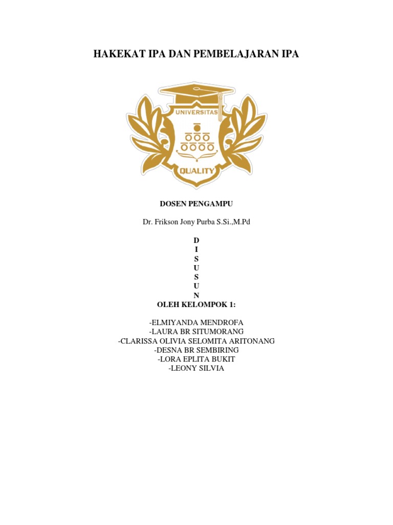 Hakekat Ipa Dan Pembelajaran Ipa Kelompok 1 | PDF