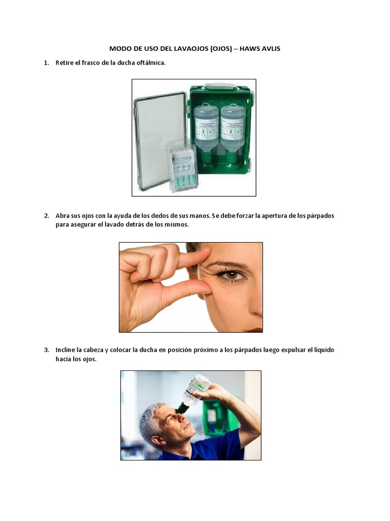 Modo de Uso Del Lavaojos (Ojos) - Haws Avlis | PDF