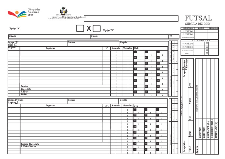 Súmula - Futsal | PDF