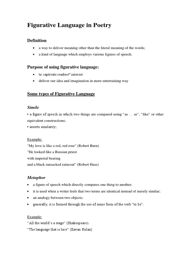 Understanding Figurative Language in Poetry | PDF | Poetry | Metaphor
