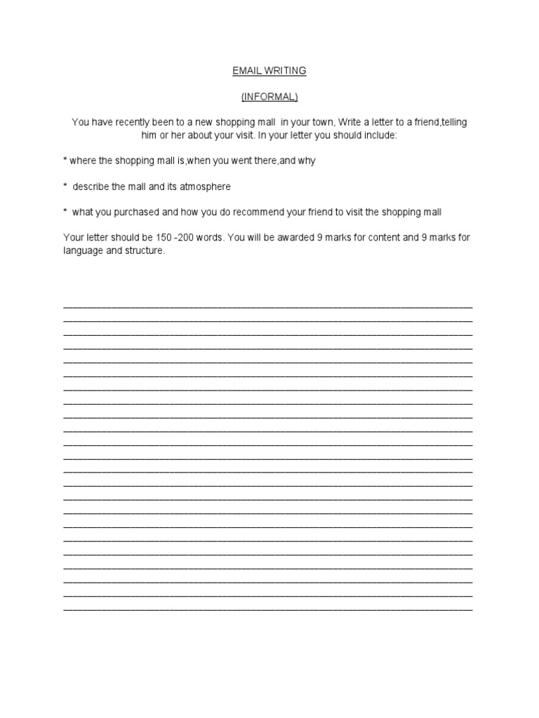 EMAIL WRITING (Worksheet) | PDF