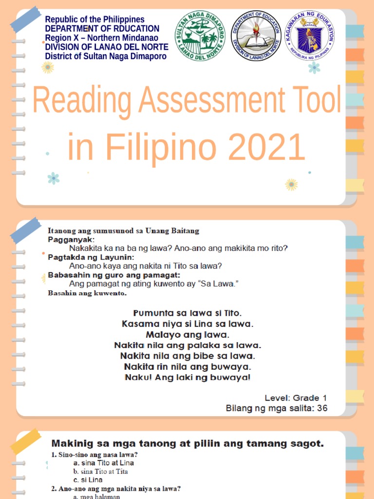 Reading Assessment Tool in Filipino 2021 | PDF