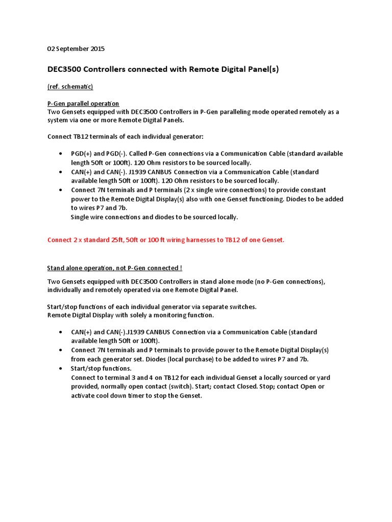 DEC3500 Controller Remote Operation Guide | PDF