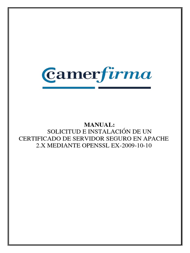 Certificado SSL en Apache con OpenSSL | PDF | Transport Layer Security | Servidor HTTP Apache