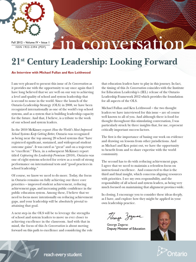 21 Century Leadership: Looking Forward: An Interview With Michael ...