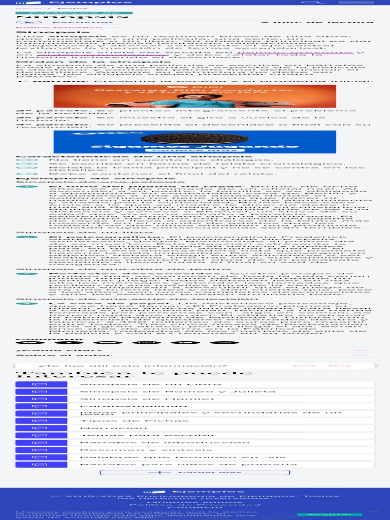Ejemplos de Sinopsis | PDF