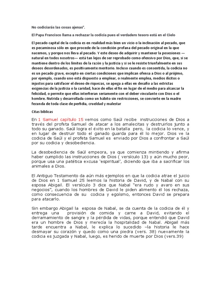 No Codiciarás Las Cosas Ajenas | PDF | Pecado | David