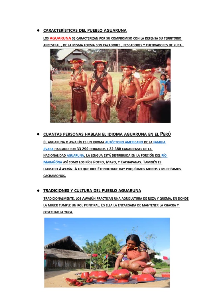 Características Del Pueblo Aguaruna | PDF