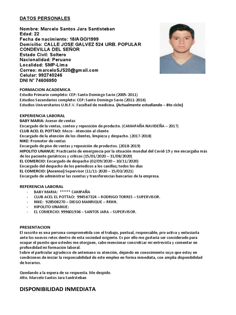 Curriculum de Marcelo 2022 | PDF