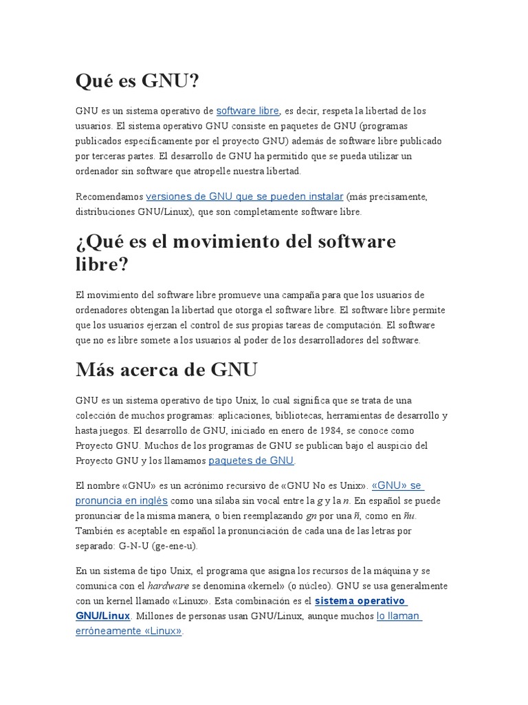 Investigacion Gnu Linux | PDF | Distribución de Linux | Ñu