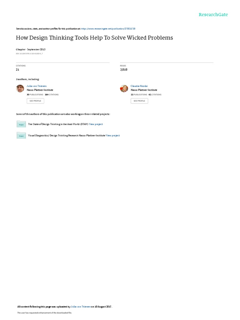 R3 - DeSIGN - Design Thinking For Wicked Problems | PDF | Design ...