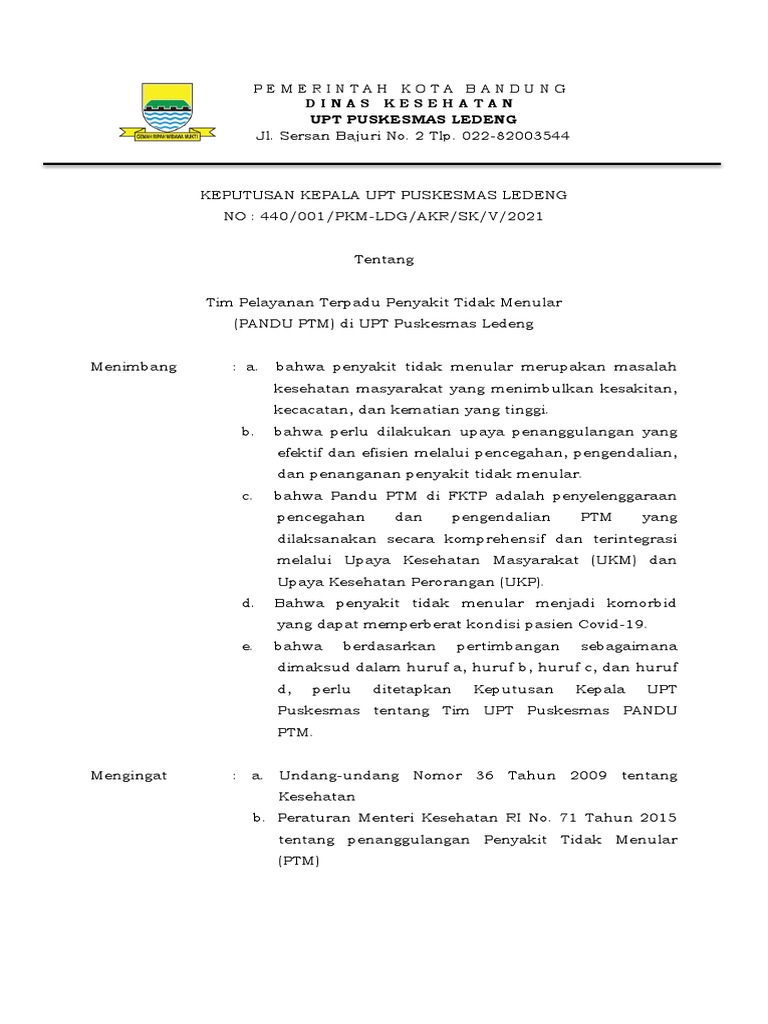 Contoh SK Pandu PTM | PDF