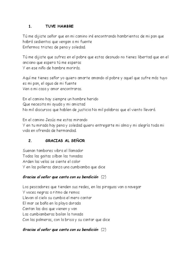 Letras Coro | PDF | eucaristía | Oración