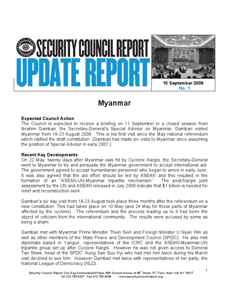 Myanmar Security Council Briefing Update | PDF | Myanmar | Public Sphere