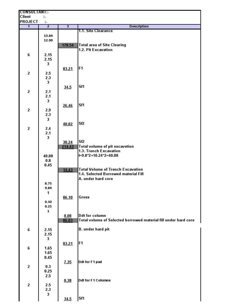 Sample Take Off Sheet | Download Free PDF | Microsoft Excel | Building ...