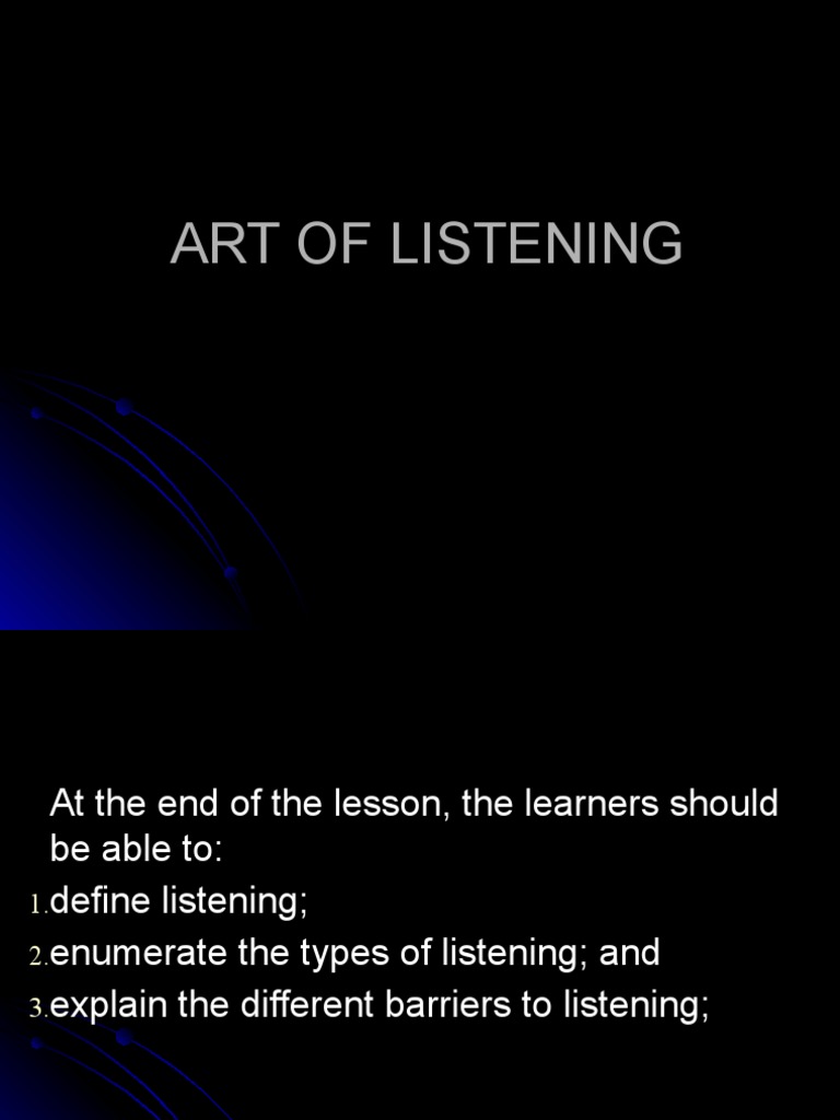 art-of-listening | PDF | Perception | Attention