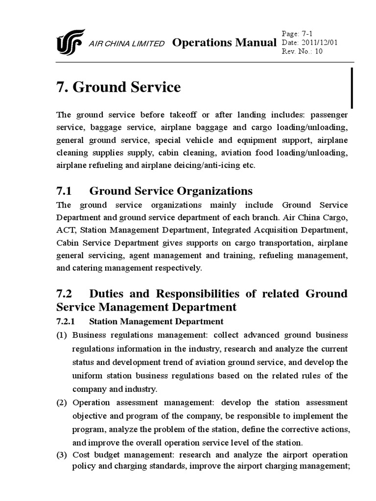 Ground Service: Operations Manual | PDF | Identity Document | Airport