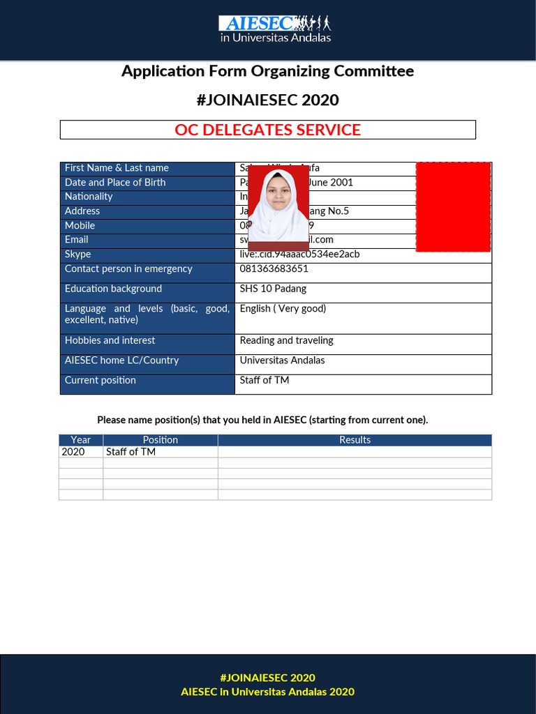 Questionnaire Booklet OC #JOINAIESEC 2020 | PDF | Cognition