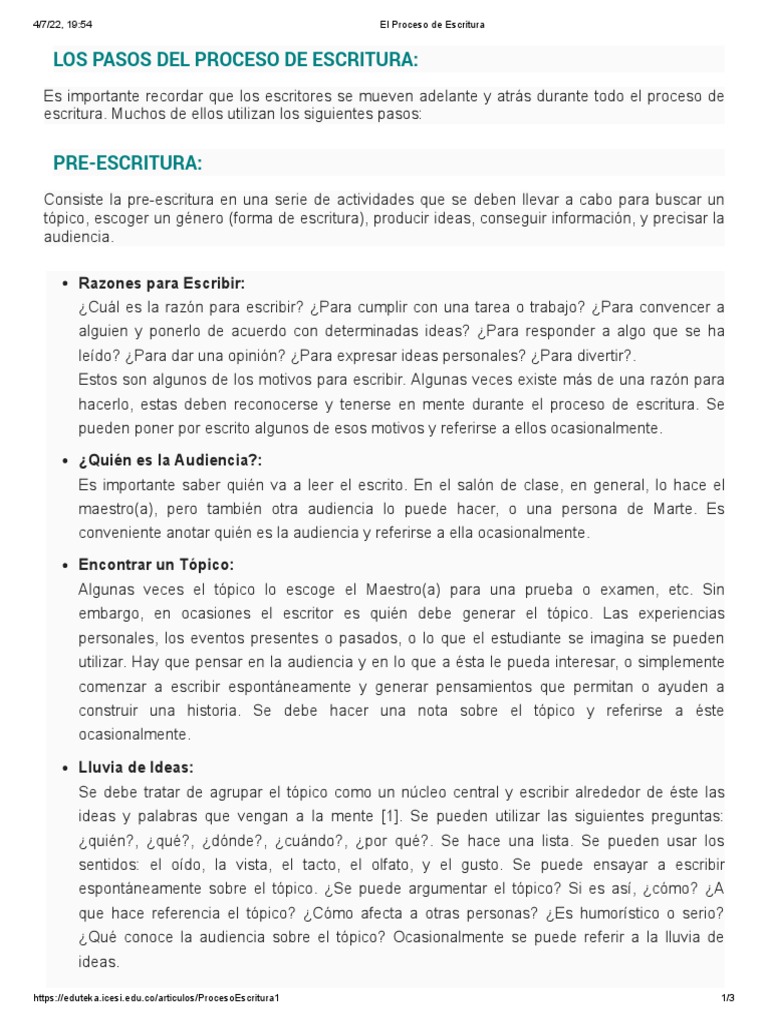 El Proceso de Escritura | PDF | Cognición | Ciencia cognitiva