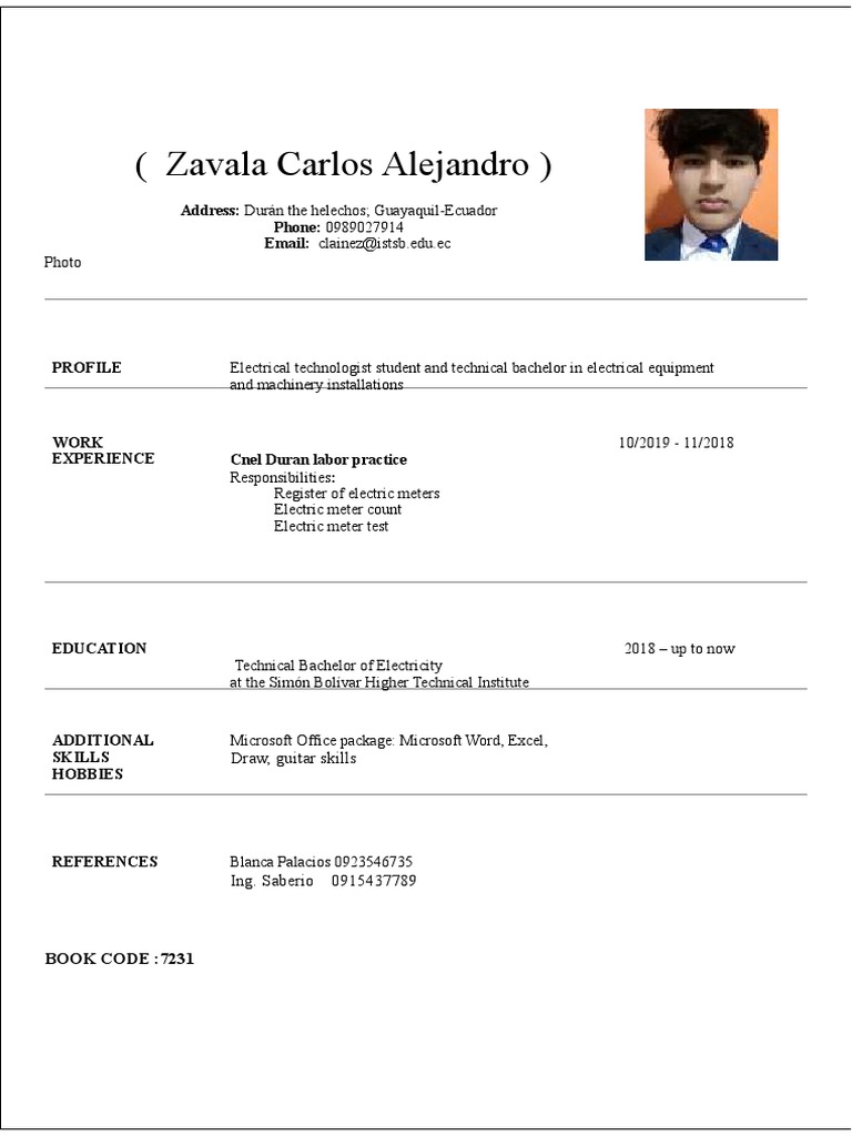 Lainez Zavala Carlos Alejandro CURRICULUM | PDF