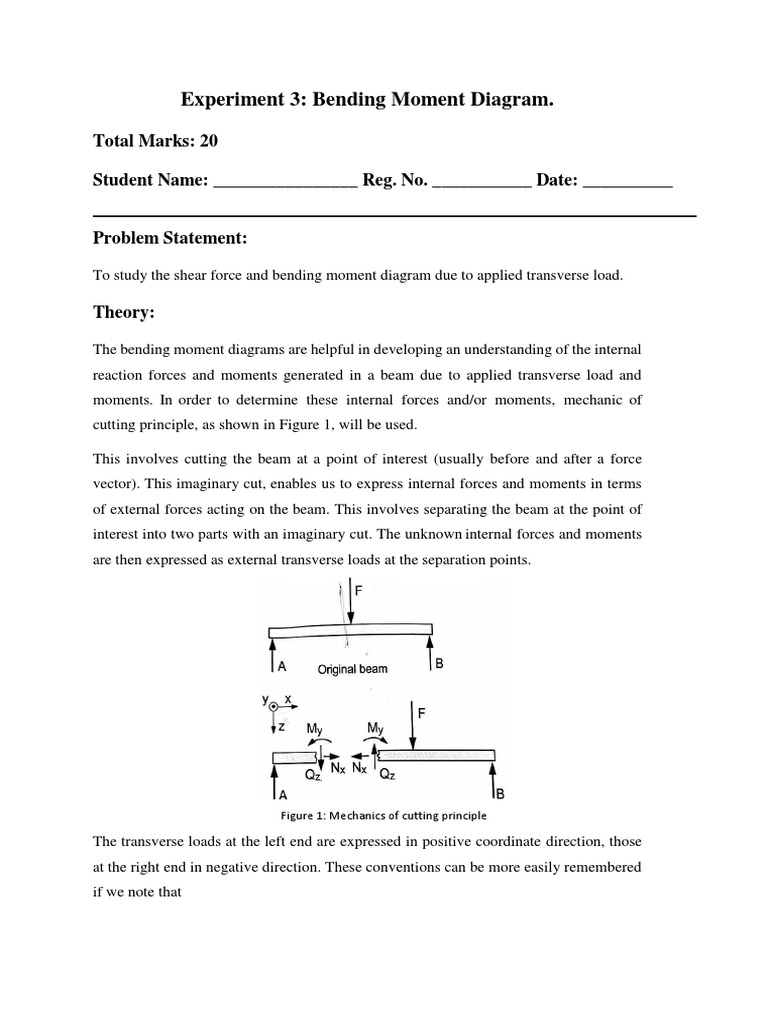 Lab 3 - Bending Moment Diagrams | PDF | Bending | Beam (Structure)