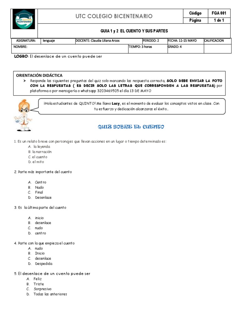 Quiz 1 El Cuento 4 Pdf