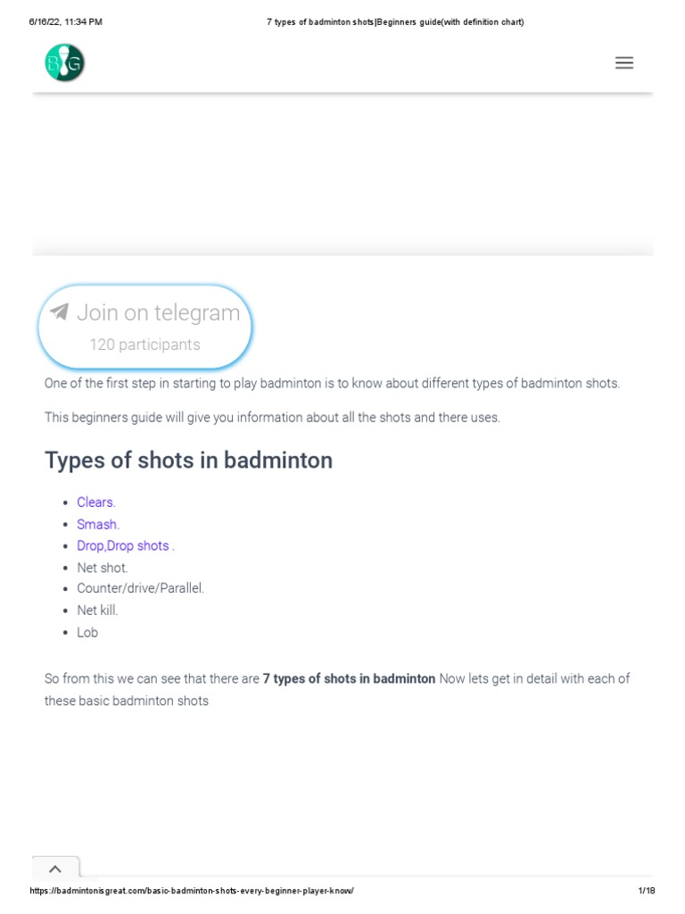 7 Types of Badminton Shots - Beginners Guide (With Definition Chart ...